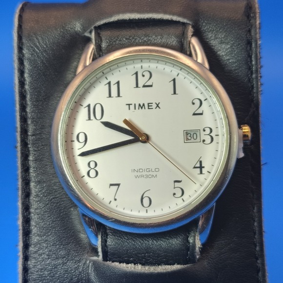 Timex | Accessories | Vintage Timex Easy Reader Indiglo Date 35mm Mens ...